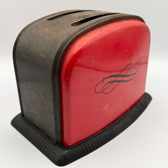 Vintage | Other | Vintage Toy Toaster Mechanical Red Metal Works | Poshmark